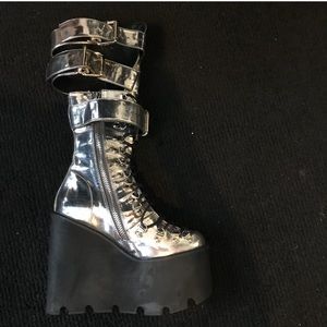 Dolls Kill | Shoes | Current Mooddolls Kill Metallic Platform Boots ...